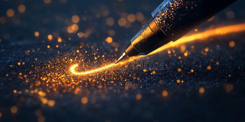 Sparkling Pen Creativity Inspiration Background Wallpaper Stock ...