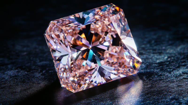 A Sparkling Pink Diamond Gemstone Reflecting Light Stock Illustration ...