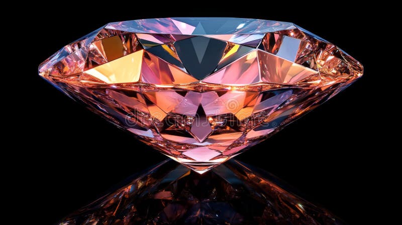 A Sparkling Pink Diamond Reflecting Light Beautifully Stock ...