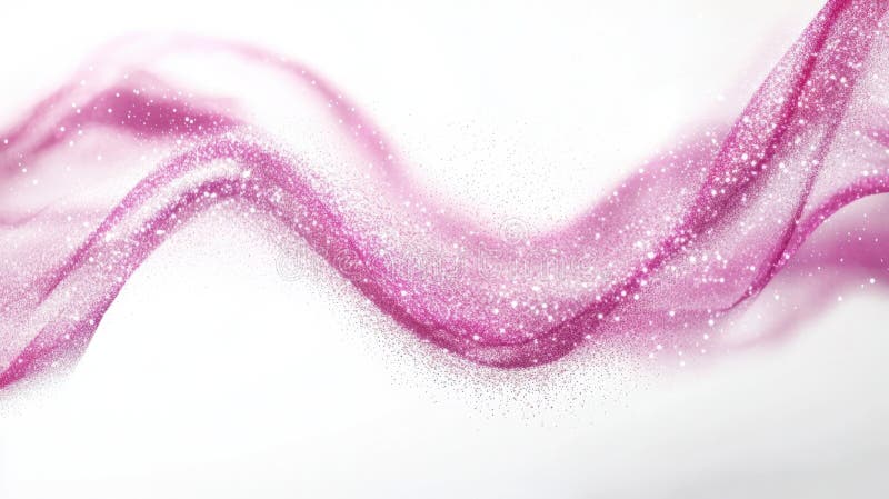 Sparkling Pink Glitter Wave on White Background Stock Photo - Image of ...
