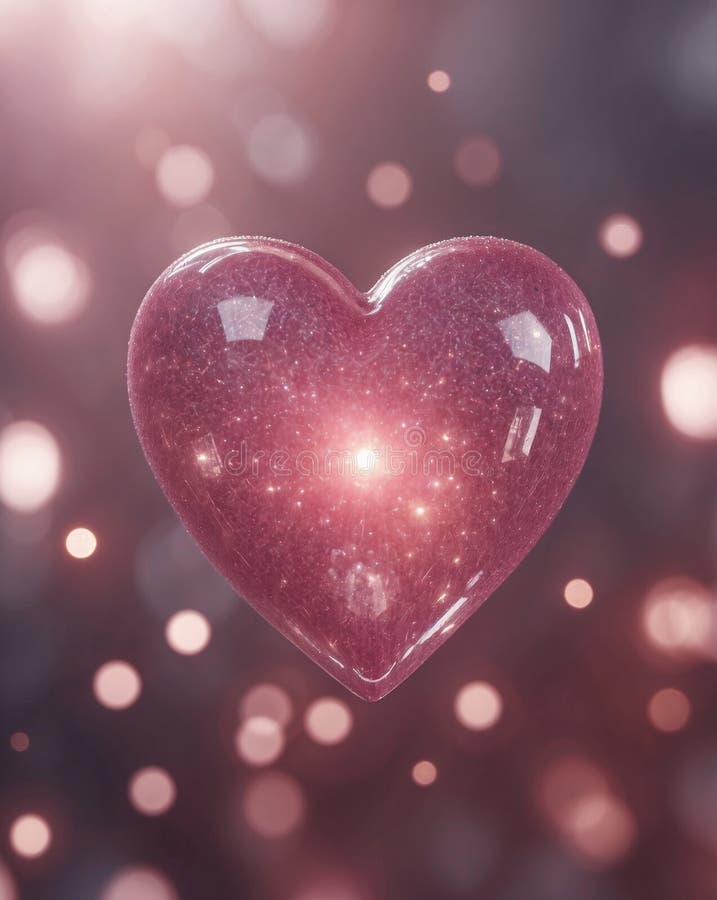 Sparkling Pink Heart in a Mystical Love Concept. Stock Illustration ...