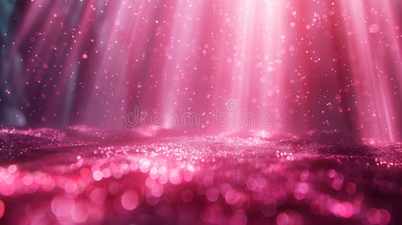 Sparkling Pink Light Beams and Bokeh Effect Stock Image - Image of ...