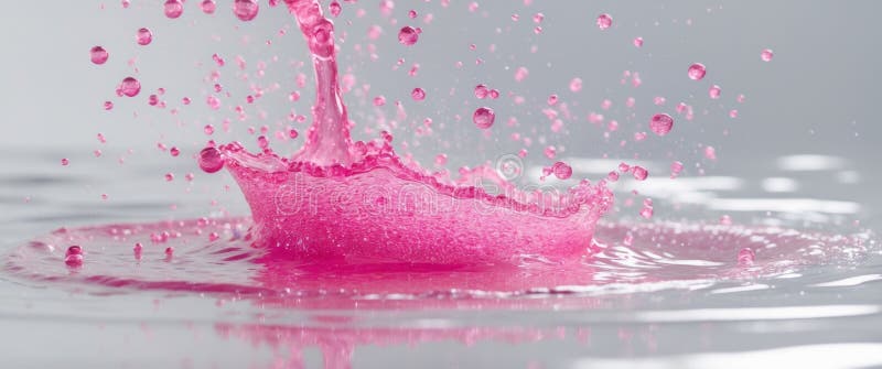 Sparkling Pink Liquid in Splashing Water with Bubble Background Stock ...