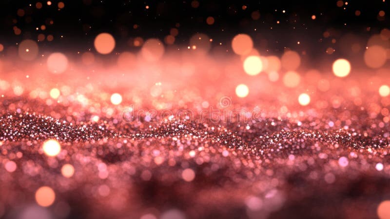 A Sparkling Pink Particle Wave, Highlighted with Glittering Dots, Set ...