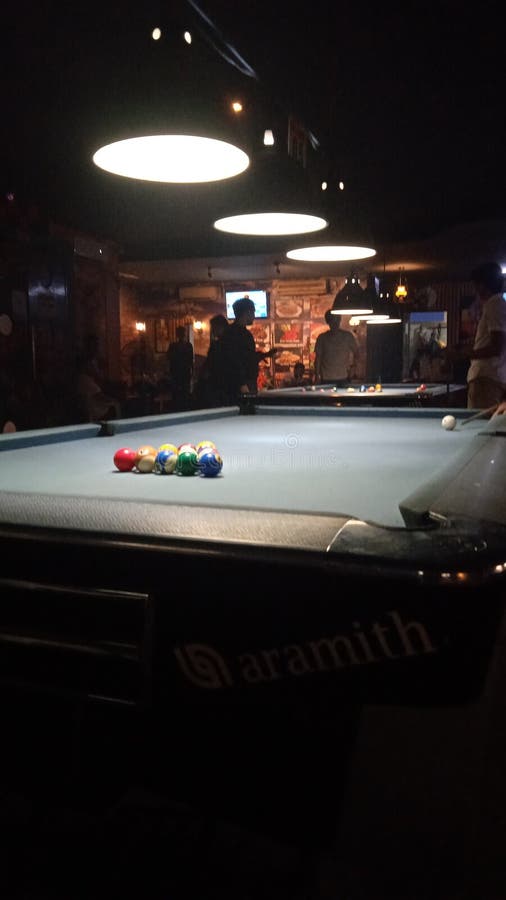 Sparkling Pool Table Lights Stock Photo - Image of ball, table: 263148412