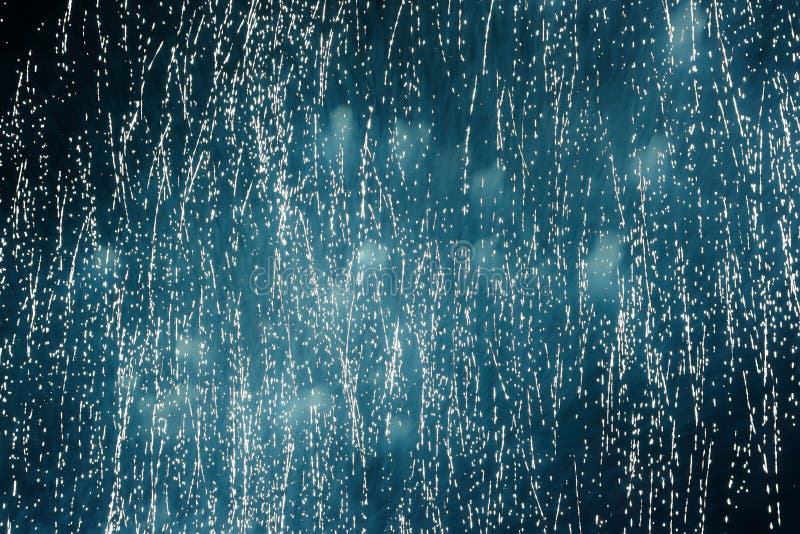 Sparkling Rain of Fireworks. Stock Photo - Image of blue, decoration ...