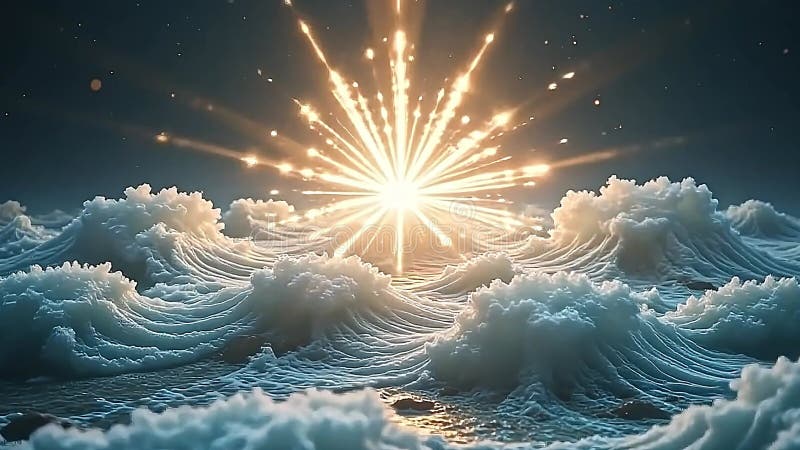 Sparkling Rays Rise Slowly, Forming a Delicate Starburst Generative AI Stock Video - Video of ...