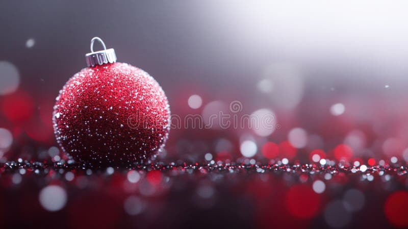 Sparkling Red Christmas Ornament with Glitter Stock Illustration ...