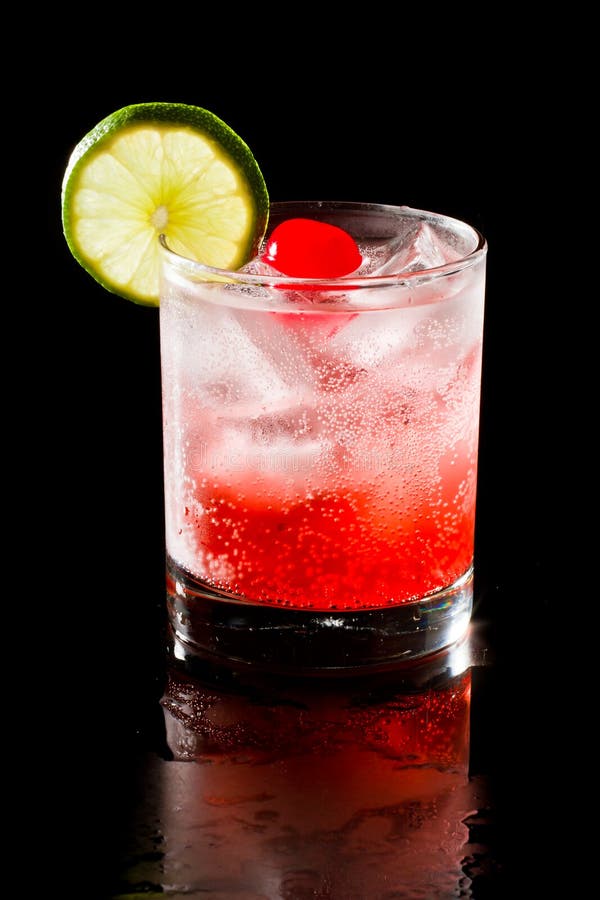 Red Cocktail In Old Fashioned Cocktail Glass Isolated On White ...