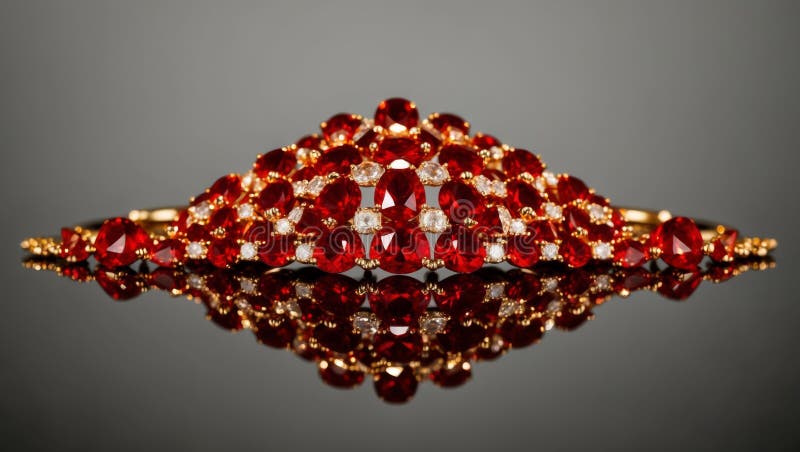 Sparkling Red and Gold Gemstones Cluster Close Up. Stock Photo - Image ...