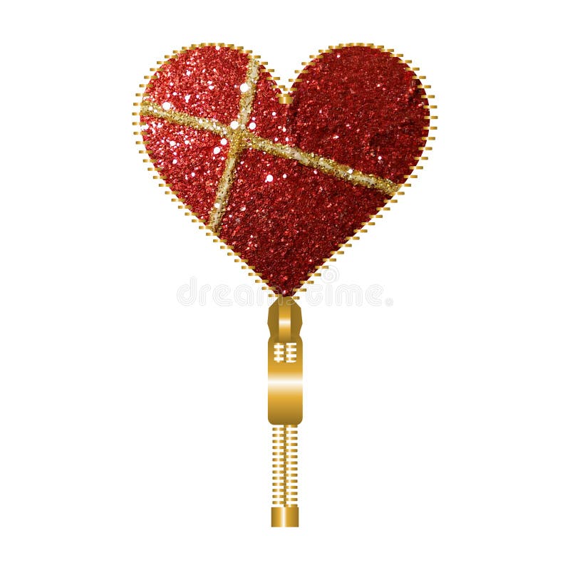 Yellow heart shaped zip stock illustration. Illustration of colorful ...
