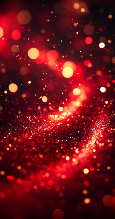 Sparkling Red Light Display at Night Stock Image - Image of atmosphere ...