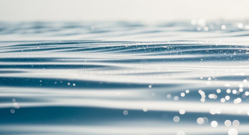 Sparkling Reflections on a Blue Water Surface. Stock Image - Image of ...