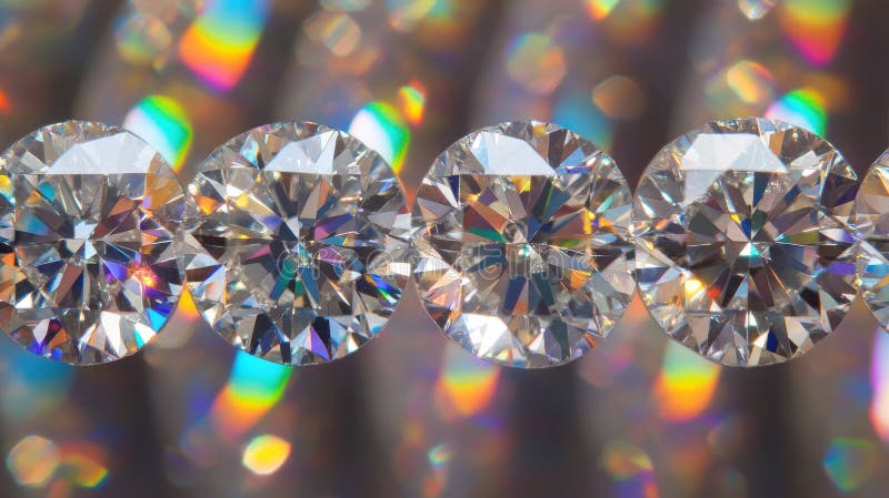 Sparkling Round Diamonds with Rainbow Reflections and Brilliant Clarity ...