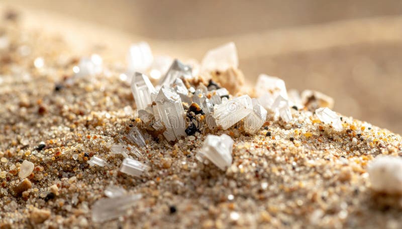 Sparkling Sand Crystals, Sand Grains Transforming into Crystalline ...