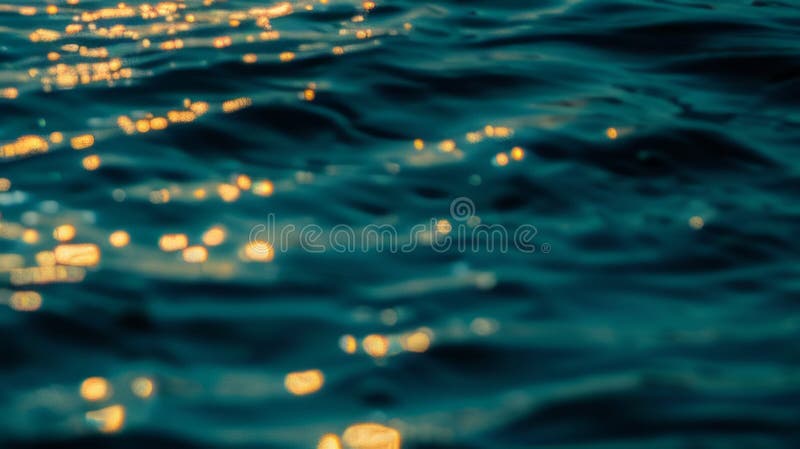 Sparkling Sea Water Surface with Bokeh Sunlight Reflections Abstract ...