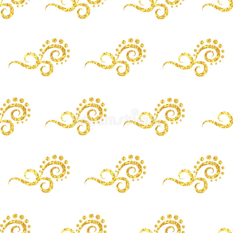Sparkling Seamless Pattern. Vector Background with Golden Swirls Stock ...