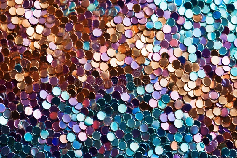 Sparkling Sequins in a Rainbow of Colors Creating a Dazzling Iridescent ...