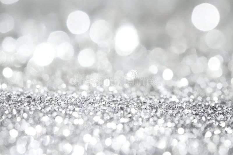 Sparkling Silver Glitter Background with Bokeh Lights for Festive Design Stock Illustration ...