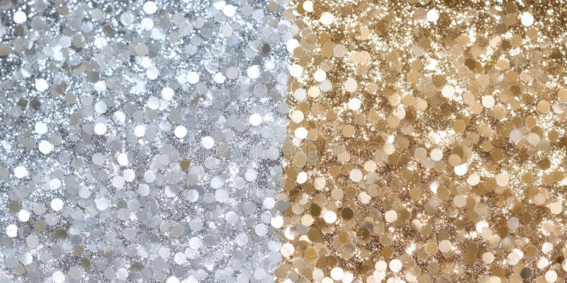 A Sparkling Silver and Gold Mixed Glitter Background, Where the Two ...