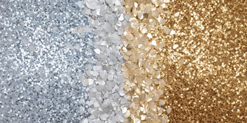 A Sparkling Silver and Gold Mixed Glitter Background, Where the Two ...