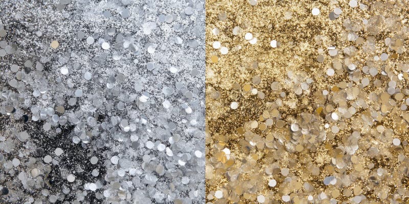 A Sparkling Silver and Gold Mixed Glitter Background, Where the Two ...