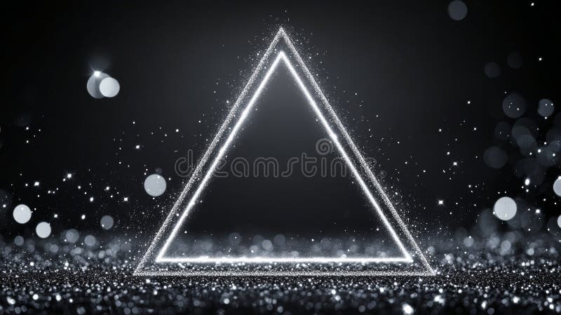 Sparkling Silver Triangle Frame Overlay Elegant Design with Glittering ...