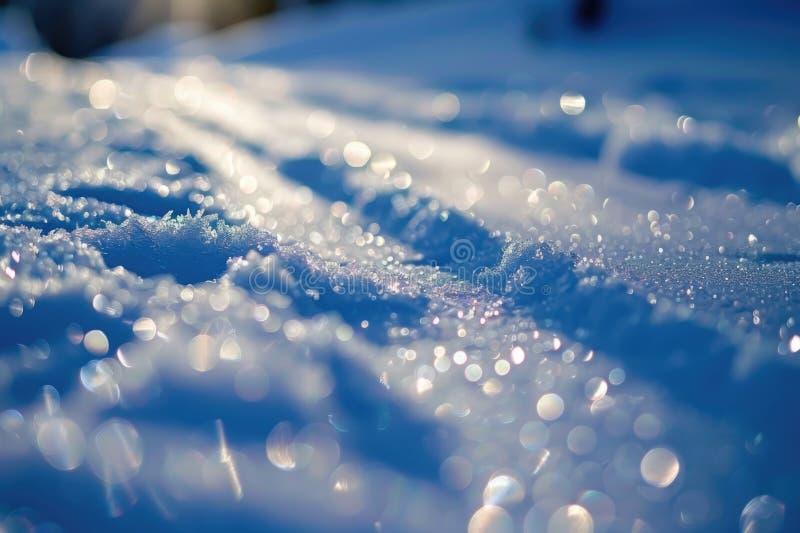 Sparkling Snow Cover on a Sunny Winter Day with Light Reflecting on the ...