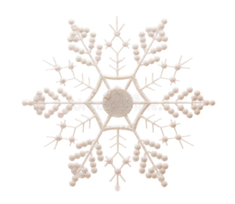Sparkling Snowflake Isolated on White Stock Photo - Image of diamond ...