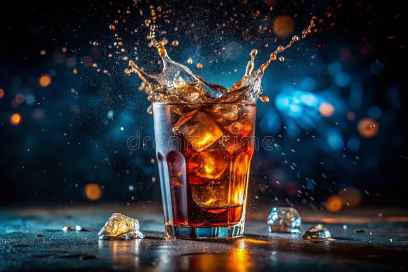 Sparkling Splash of Iced Cola a Refreshing Beverage Image Perfect for ...