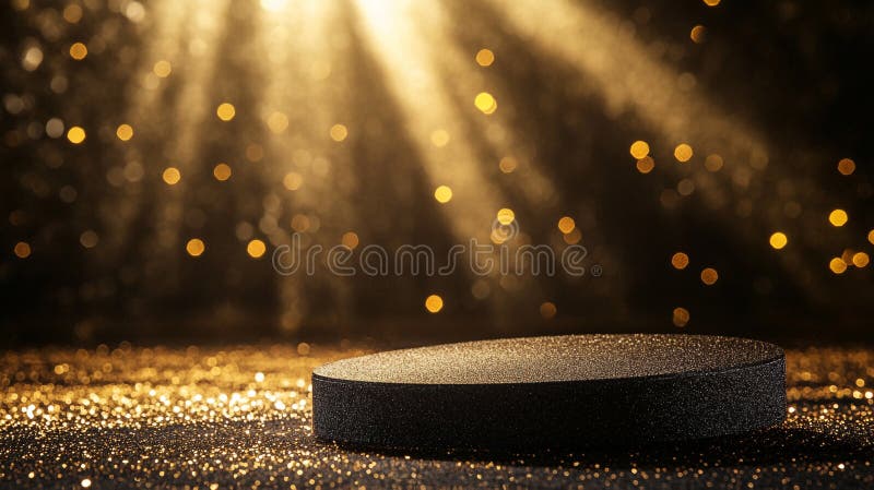 Sparkling Stage with Glowing Lights and a Spotlight for a Creative ...