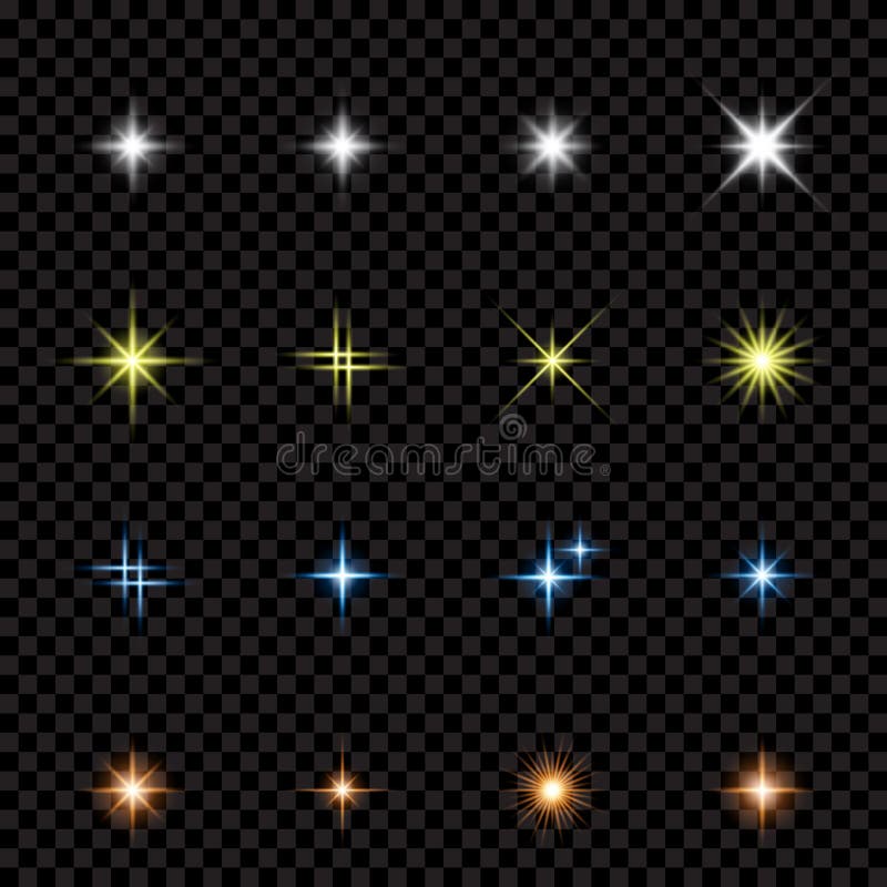 Sparkling Star, Vector Glowing Star Light Effect. Glitter Magic Star ...