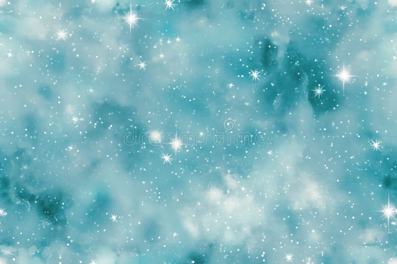 Sparkling Stars and Glowing Particles in a Mystical Blue Galaxy Stock ...