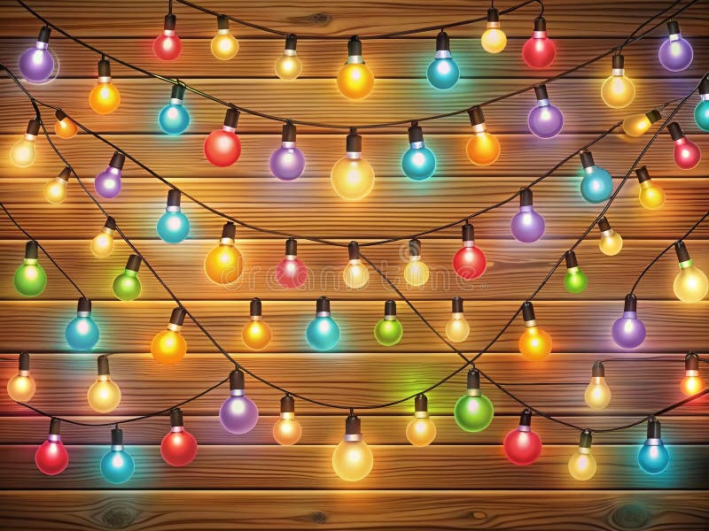 Sparkling String Lights Garland Seamless Pattern Festive Decor for ...