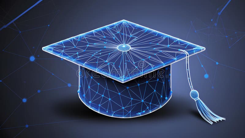 Sparkling Success - a Polygonal Low Poly Graduation Cap Illustration ...