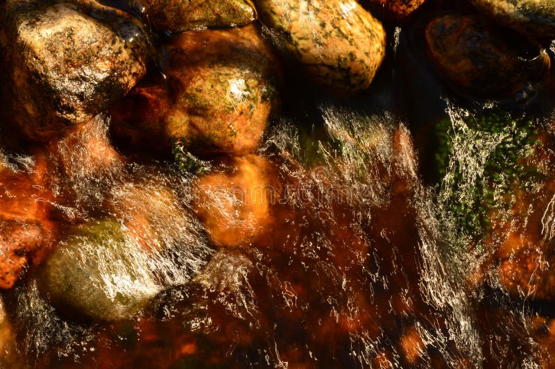 Sparkling Sunlight in the Flow of Pure Spring Water through the Stone ...