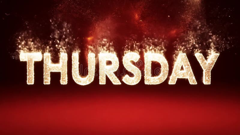 Sparkling Text Explosion Animation for Day of the Week Event Stock ...