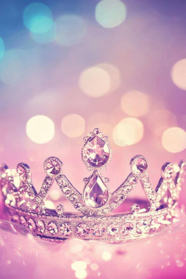Sparkling Tiara on Pastel Background with Soft Bokeh Lighting. Stock ...