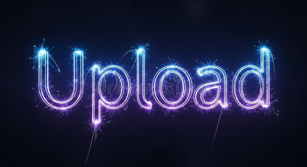 Sparkling Upload Text Effect for Digital Projects Stock Illustration ...