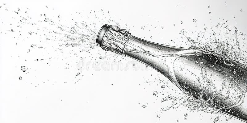 Sparkling Water Bottle Ignites with a Burst of Refreshing Liquid in a ...