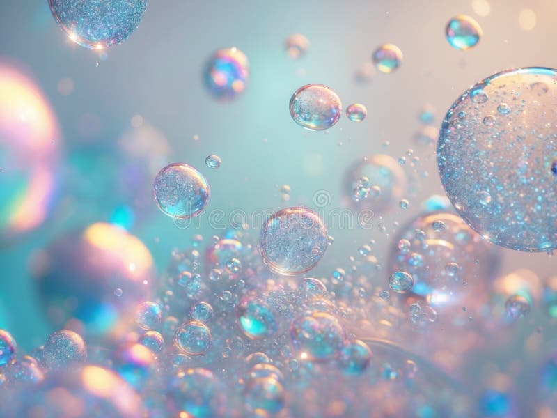 Sparkling Water Bubbles Close Up Shimmering Texture and Light ...