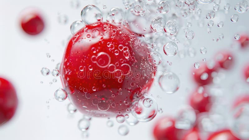 Sparkling Water Droplets on Vibrant Red Sphere Stock Illustration ...