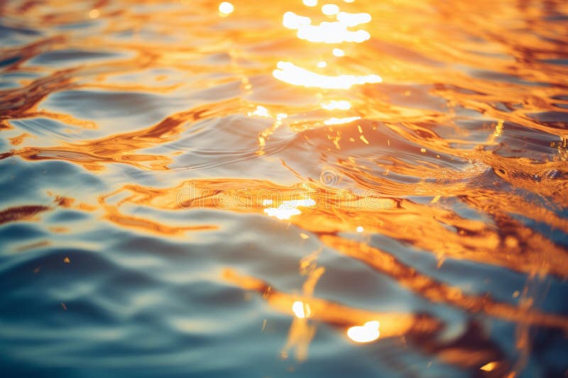 Ocean Wave Golden Hour Sparkling Water Generative Ai Stock Photos ...