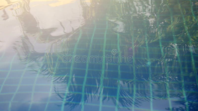 Refraction of Sunlight in Swimming Pool Water. Pool Water Surface ...