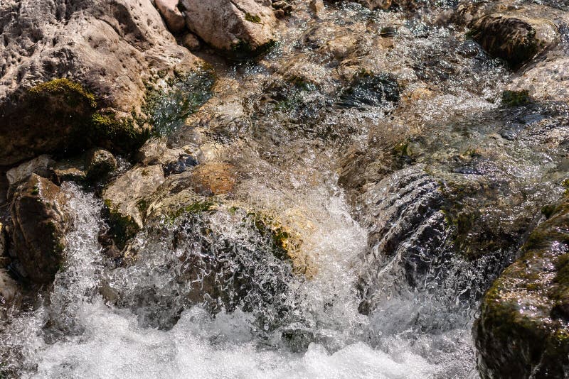 Sparkling Stream Curving Through A Trimmed Lawn Stock Image - Image of ...