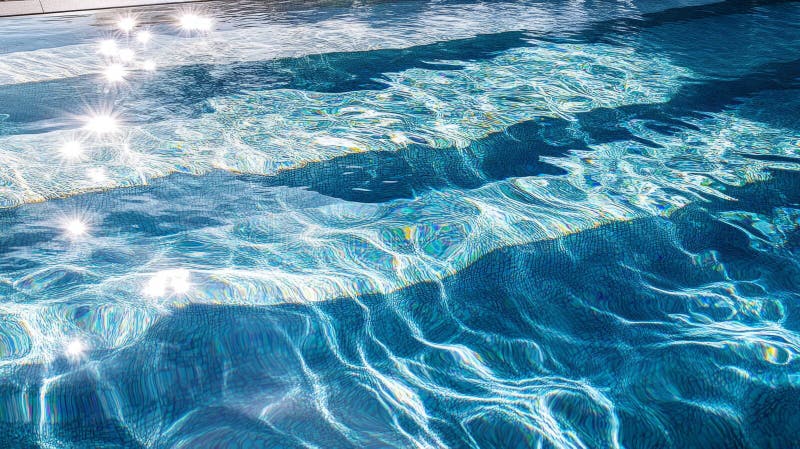 Sparkling Water Surface with Sunlight Reflection in Swimming Pool Stock ...