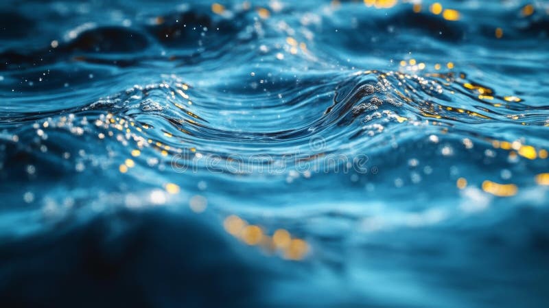 Sparkling Water Surface with Sunlight Reflections Generative AI Stock ...