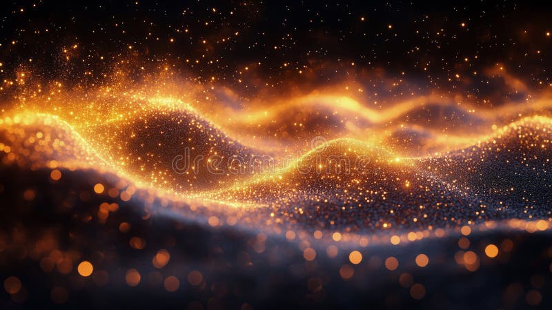 Sparkling Waves of Golden Particles Create a Mesmerizing Visual Effect ...