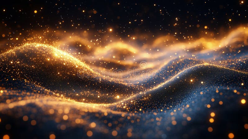 Sparkling Waves of Golden Particles Create a Mesmerizing Visual Effect ...
