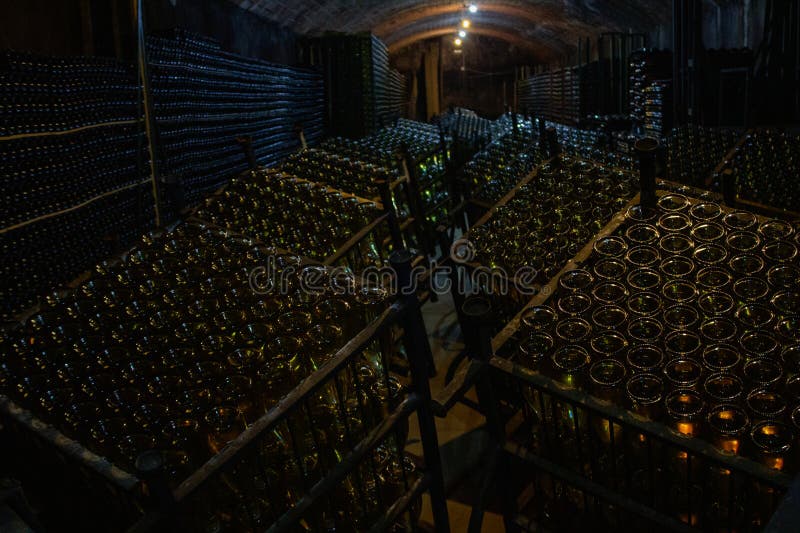 Sparkling wine cellars stock photo. Image of rubbing - 280536216